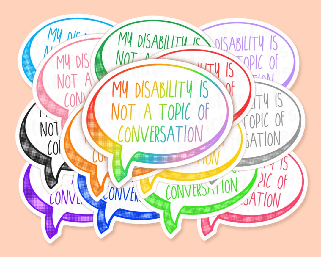Disability Speech Bubble Vinyl Sticker, Mobility Aid Sticker ...