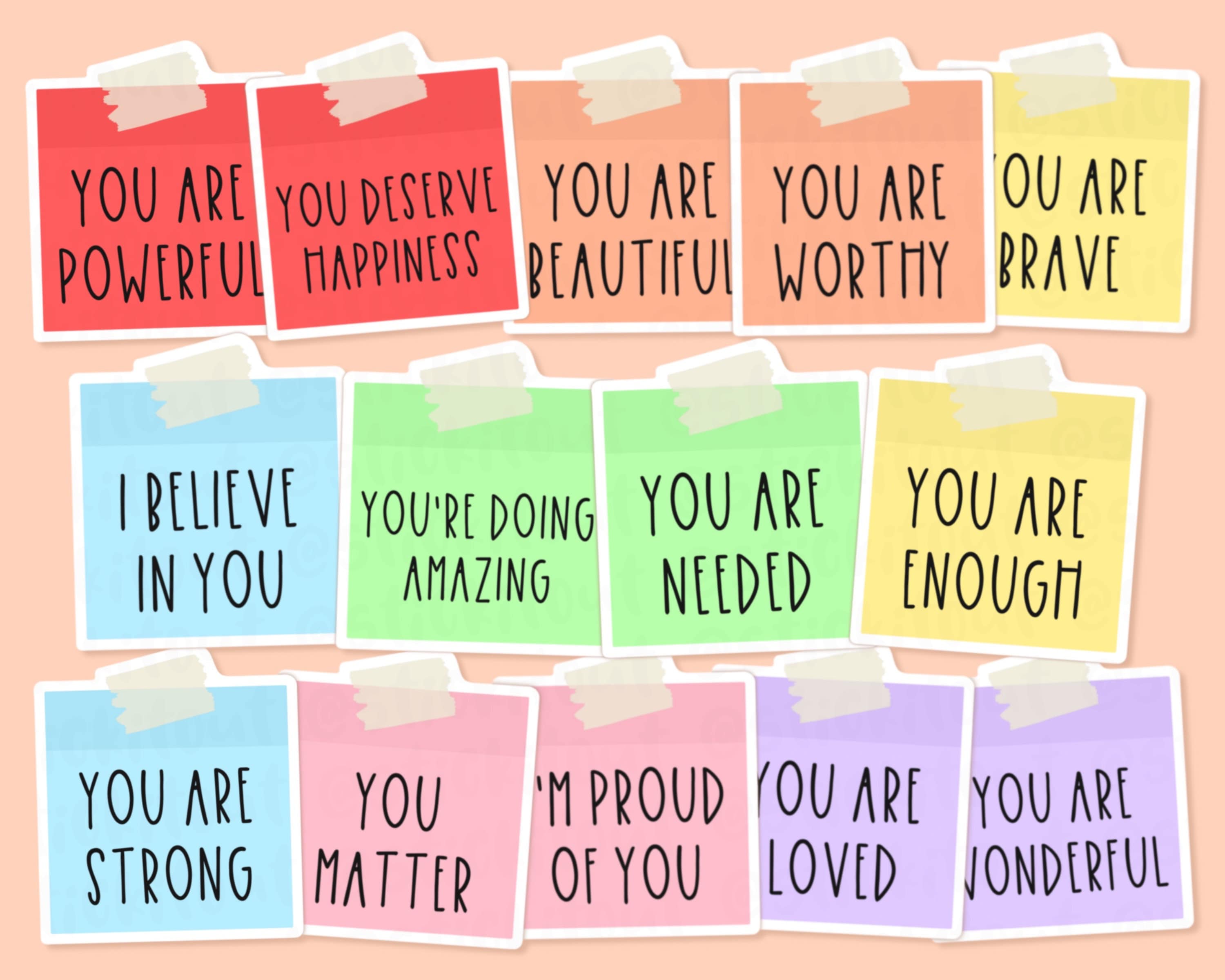 Positive Affirmation Post-it Vinyl Sticker Positive Stickers | Etsy