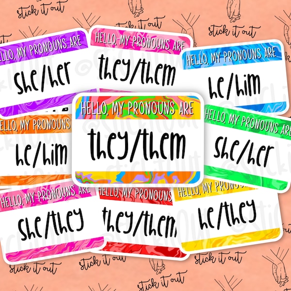 Hello My Pronouns Are Pronoun Pin - Etsy