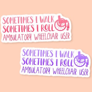 Ambulatory Wheelchair User Vinyl Sticker, Disability Sticker, Chronic ...