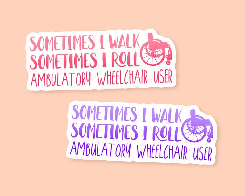 Ambulatory Wheelchair User Vinyl Sticker Disability Sticker - Etsy