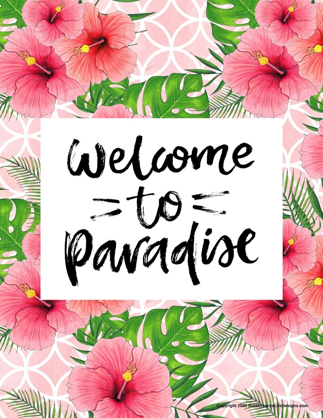 Home Decor Printable Tropical Beach House Digital Wall Art, Desk Art ...