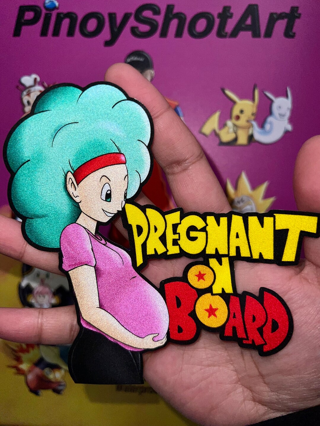 Pregnant On Board Bulma On Board Reflective Decal Dbz Etsy