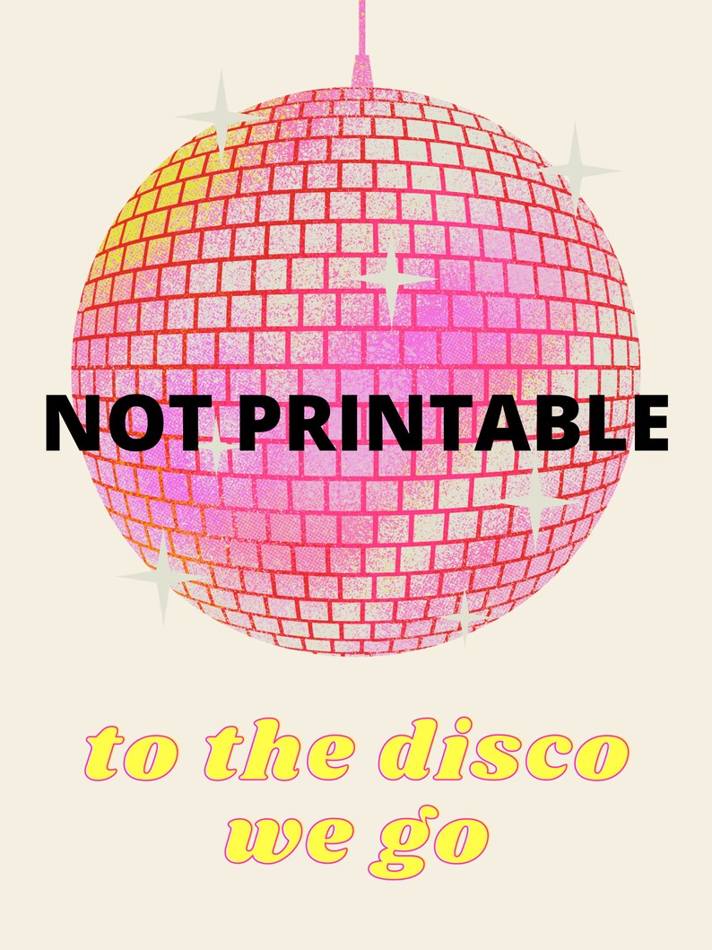 Trendy Disco Groovy Pink Print Downloadable Digital Print File - Etsy