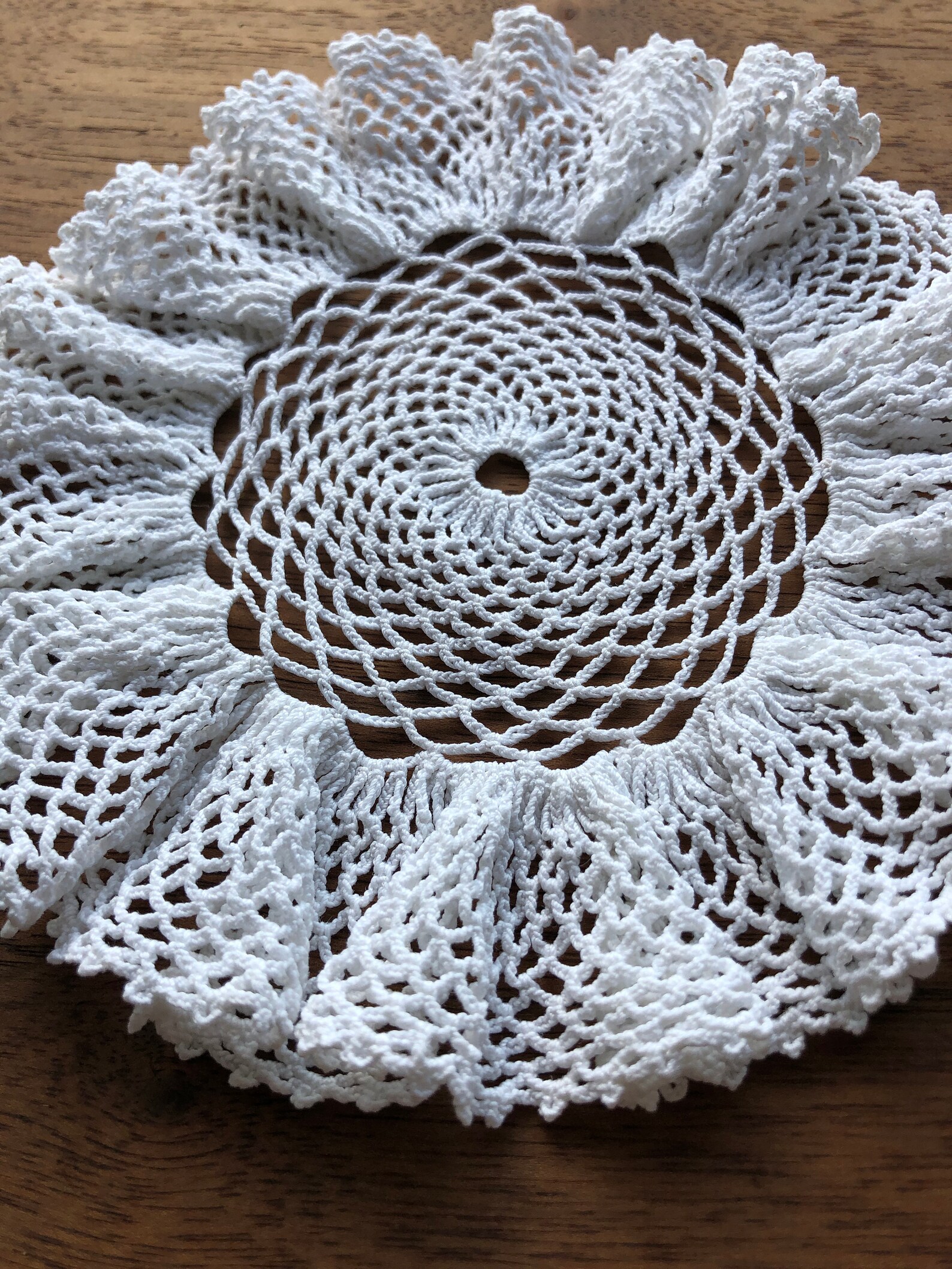Small Round Crochet Coaster Vintage Handmade Lace Tablecloth - Etsy