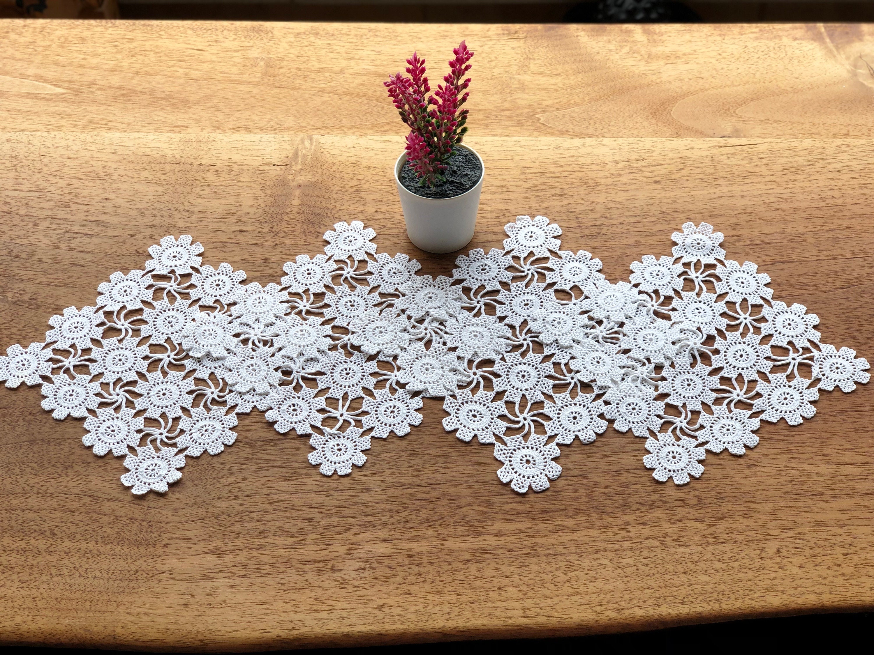 Vintage Crochet Doily Set,wedding Doilies,4 Piece Special Set,square ...