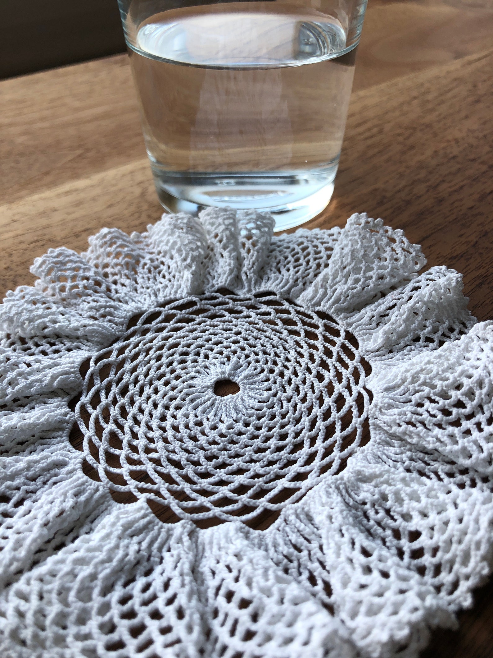 Small Round Crochet Coaster Vintage Handmade Lace Tablecloth - Etsy