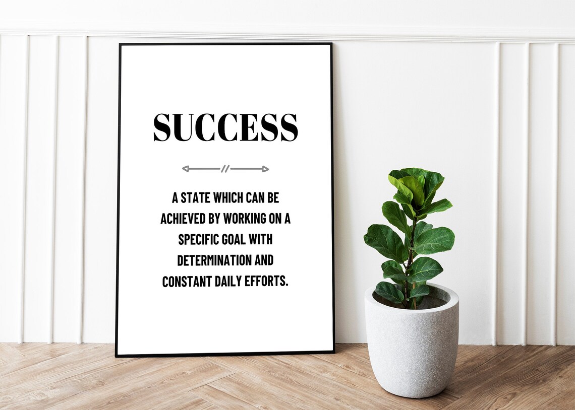 Mindset Quote Inspirational Art Success Office Decor - Etsy