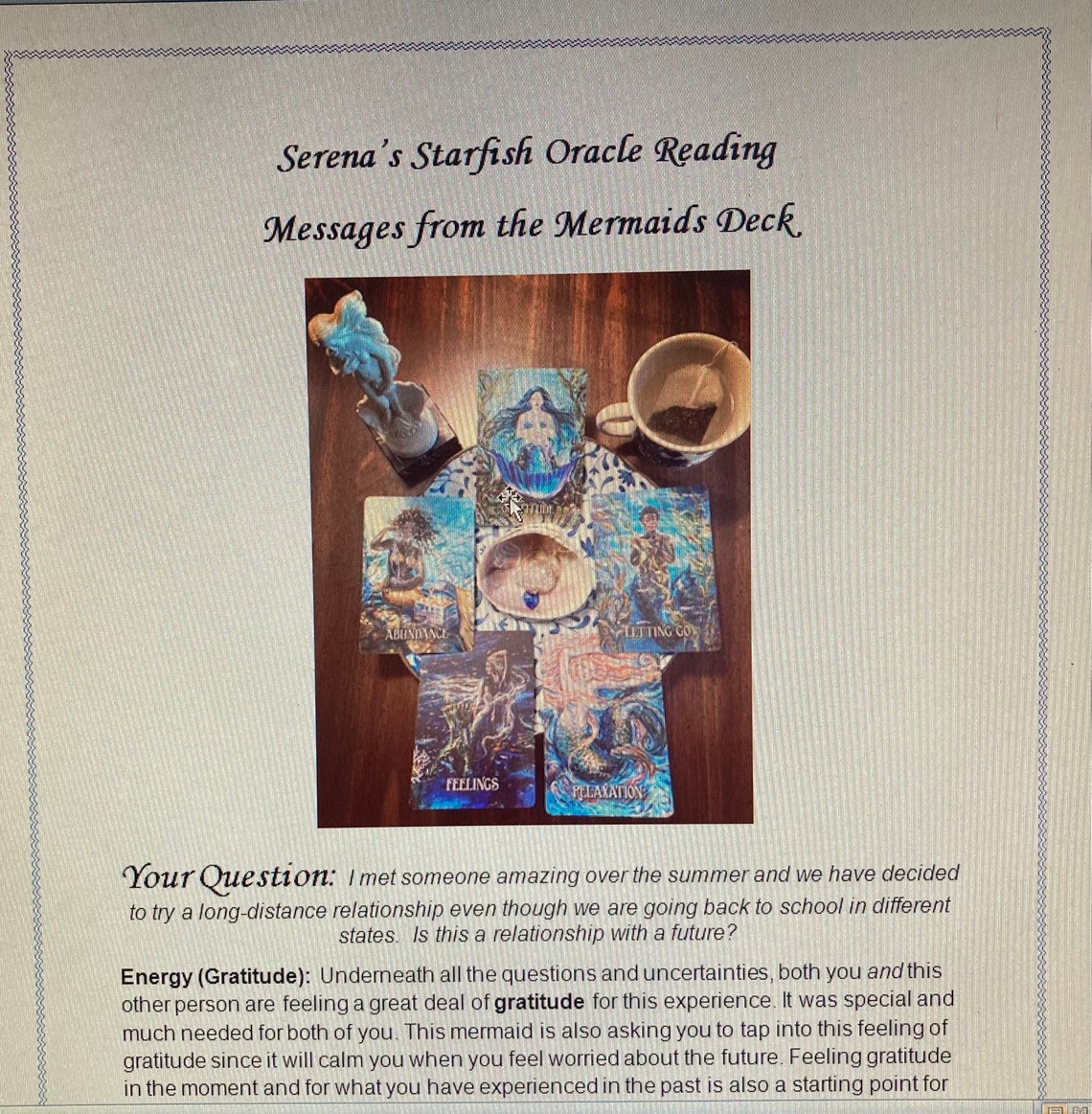 Mermaid Oracle Mermaid Oracle Card Reading, Messages From the Mermaids ...