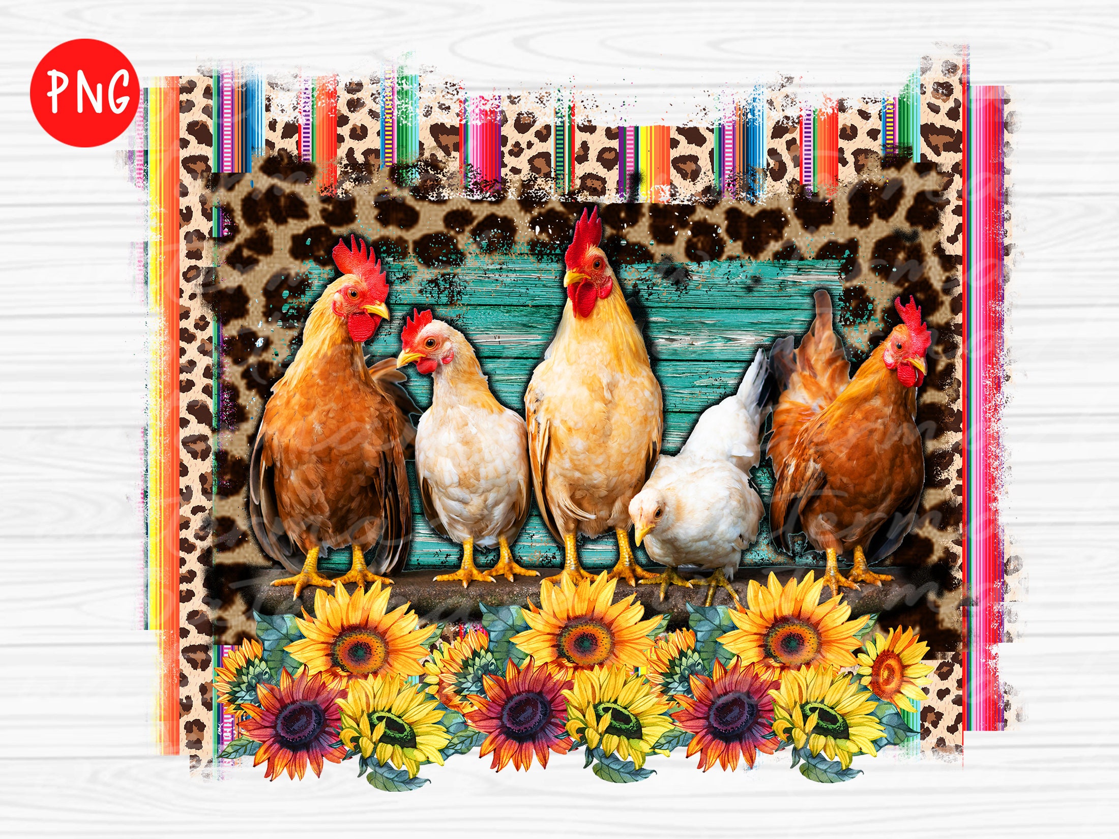 Chicken Sunflower PNG Chicken PNG Sublimation Download Farm | Etsy