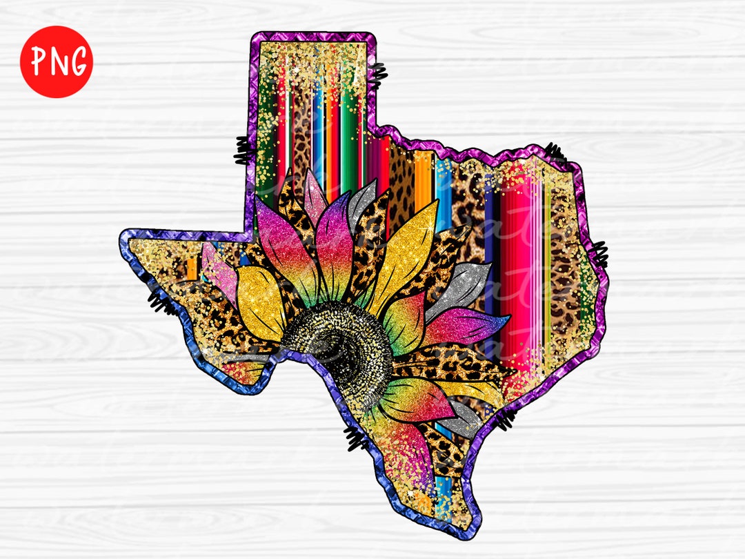 Texas Serape Leopard Tie Dye Sunflower Sublimation Designs PNG File ...