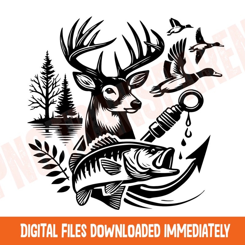 Hunting Fishing Svg - Etsy