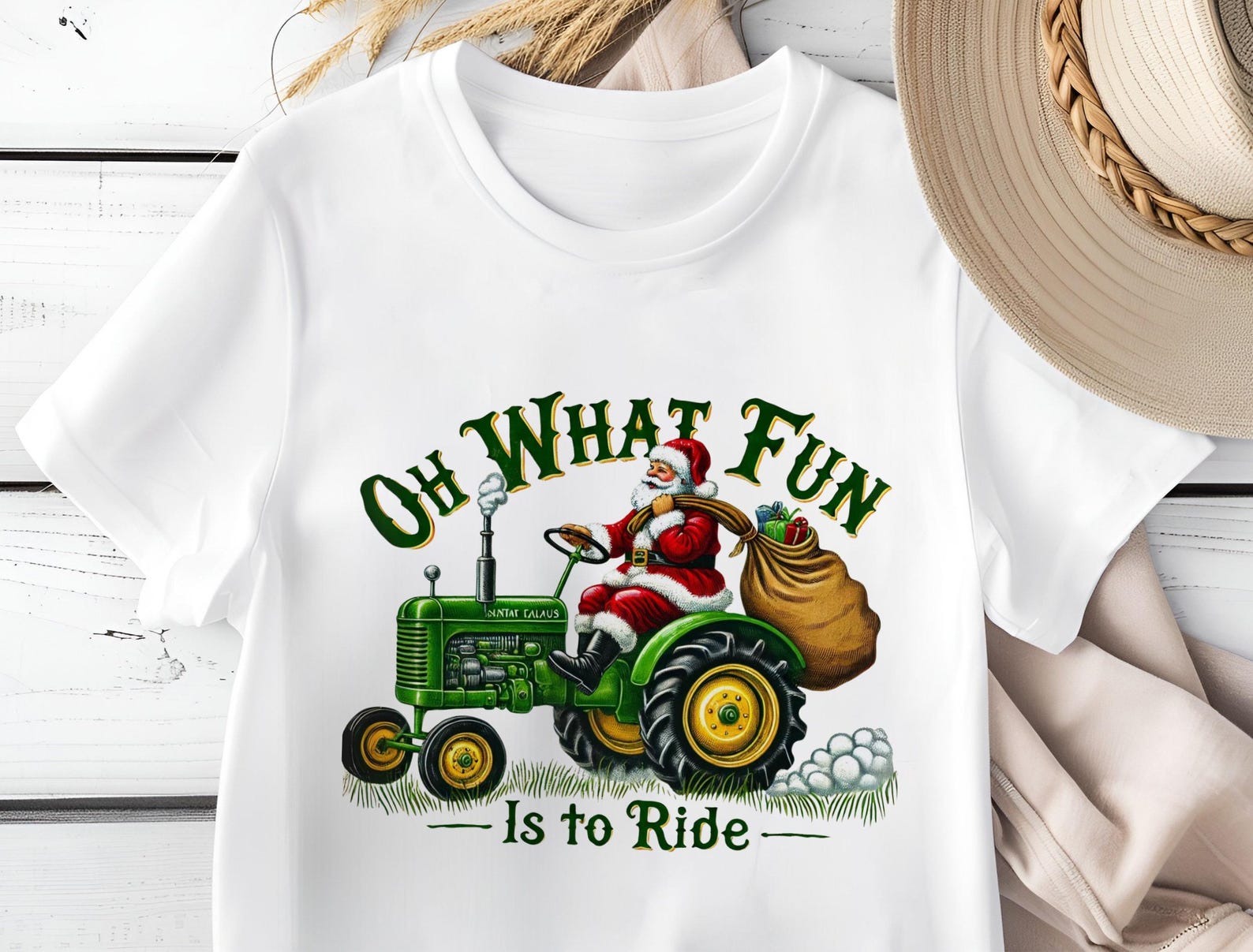Christmas Tractor Png, Santa Riding Tractor Sublimation Png, Funny ...