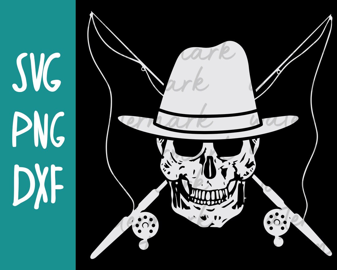 Fishing skull svg fish svg fishing svg bass fishing svg | Etsy