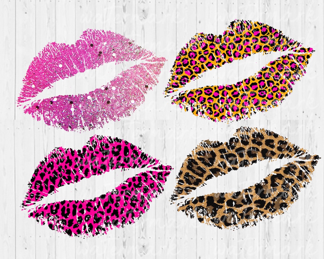 Leopard Lips PNG Clipart: Kiss Sublimation Designs (digital Download ...