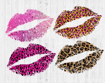 Leopard Print Lips Clipart, Leopard Sublimation, Leopard Lips, Digital ...