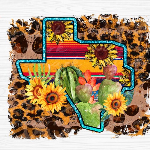 Serape Texas Sunflower Flag Texas Sunflower Western | Etsy