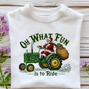 Christmas Tractor Png, Santa Riding Tractor Sublimation Png, Funny ...