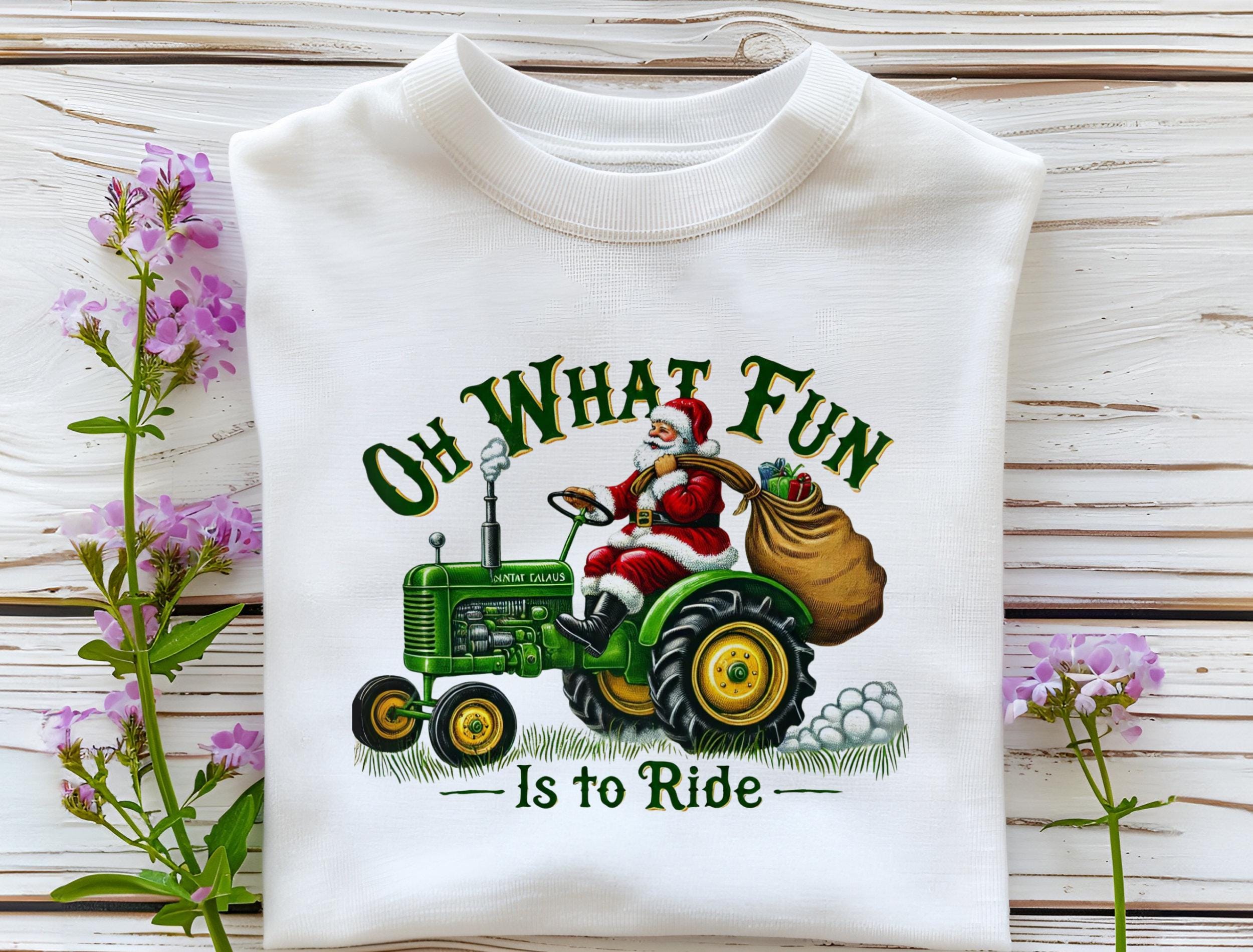 Christmas Tractor Png, Santa Riding Tractor Sublimation Png, Funny ...