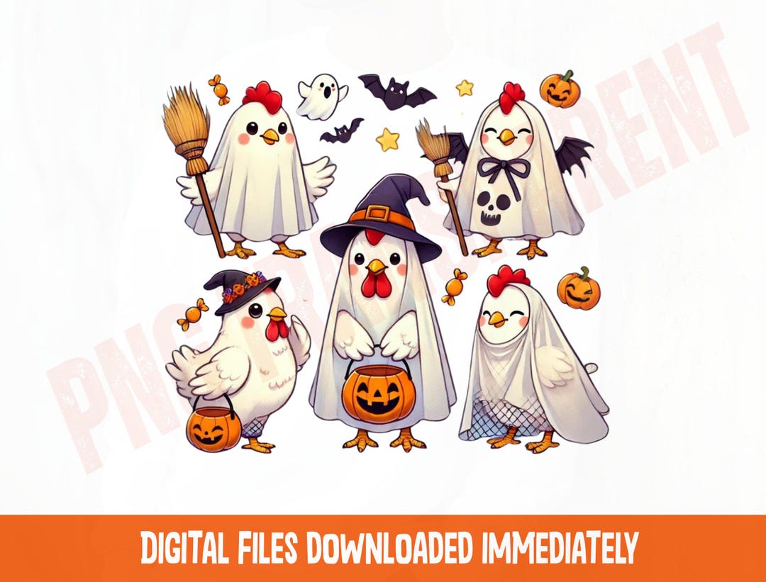 Halloween Chicken Png, Ghost Chickens Png, Western Halloween Png ...