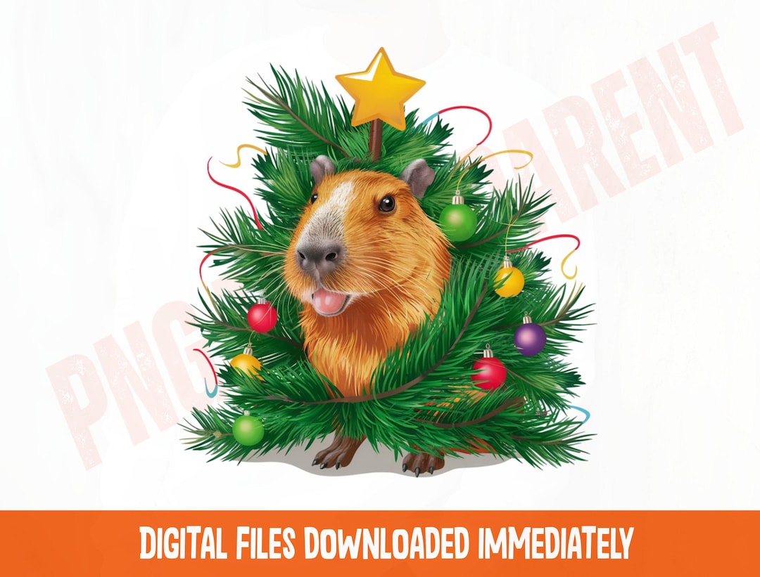 Cute Capybara Christmas Png, Holiday Capybara Png, Christmas Capybara ...