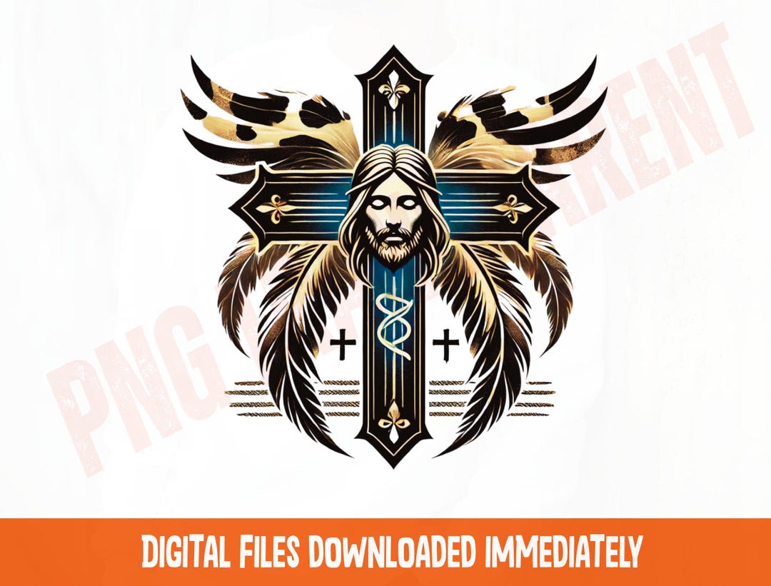 Jesus on Cross Png File, Winged Cross Png, Jesus Cross Wings Png ...