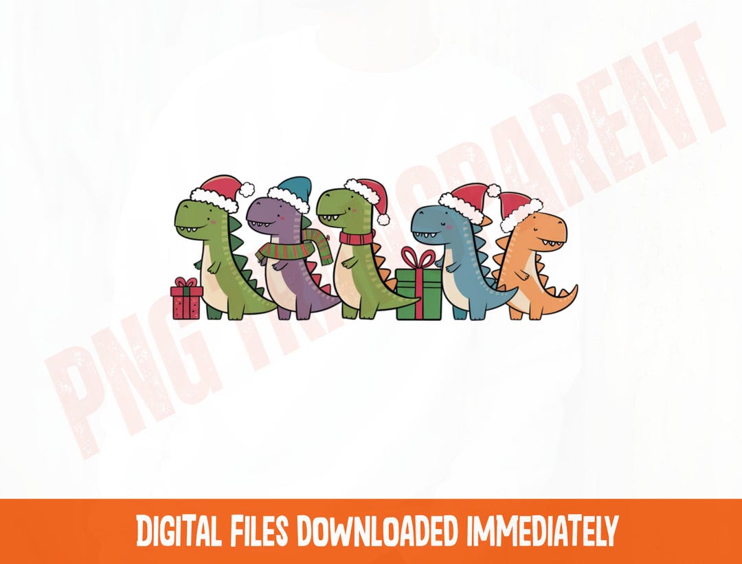 Christmas Dinosaurs Png, Holiday Dino With Santa Hat, Cute Dinosaur ...