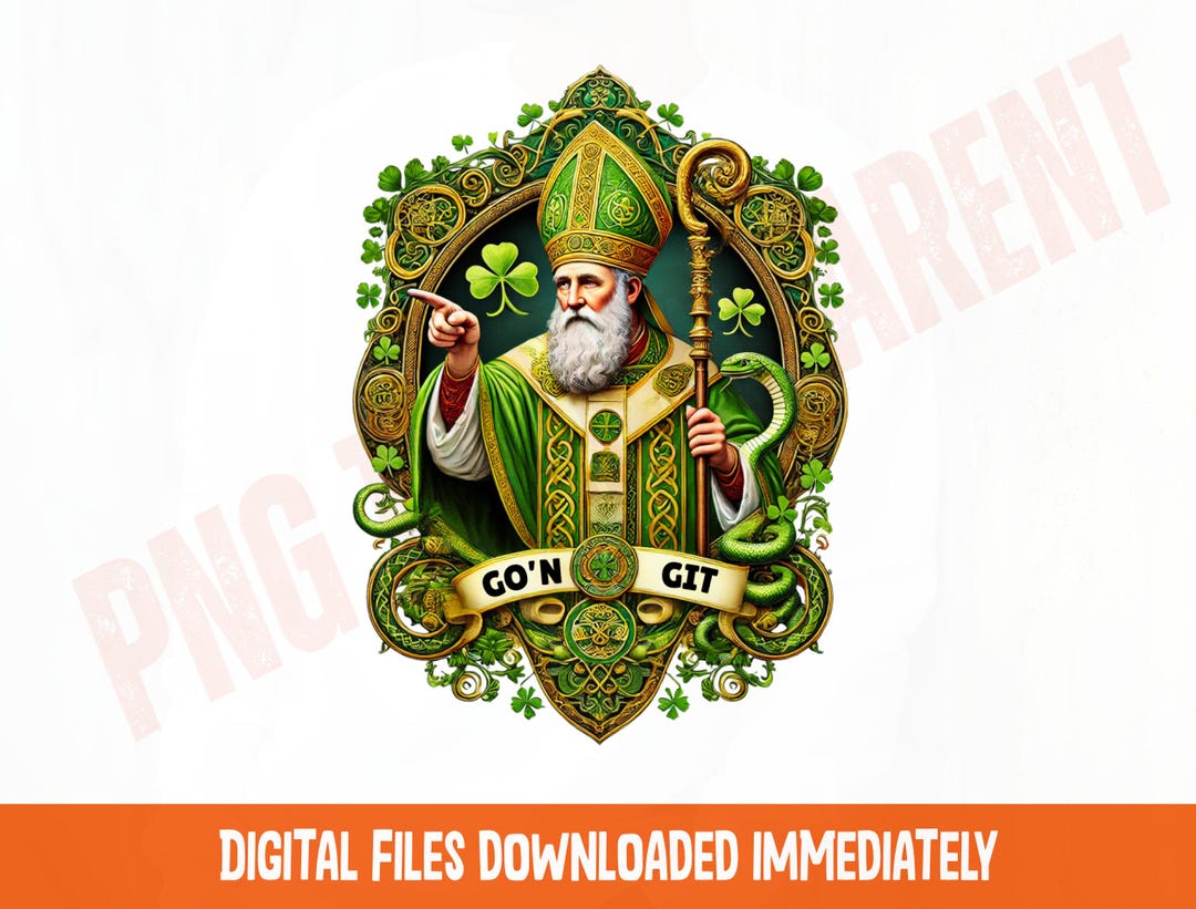 St. Patrick's Day Png, Saint Patrick Go’n Git Png, Irish Folklore ...