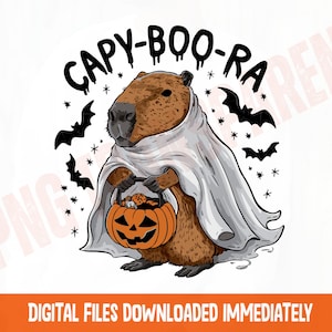 Capybara Halloween Ghost Png, Cute Capybara Sublimation, Spooky ...