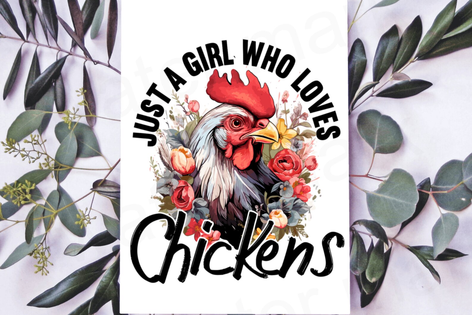 Chicken Png Design, Just a Girl Who Loves Chickens Png, Chickens ...