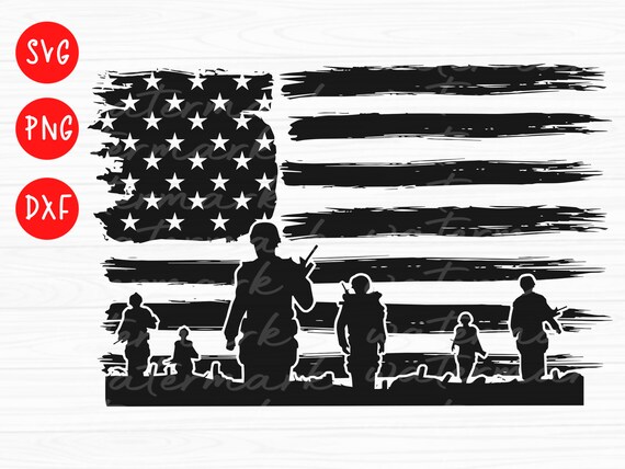 Military Soldiers With USA Flag SVG for Cricut Military Svg - Etsy