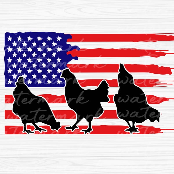 Chicken American Flag Svg - Etsy
