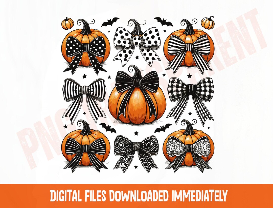 Pumpkin Bow Png, Fall Pumpkin Sublimation, Autumn Pumpkin Clipart ...