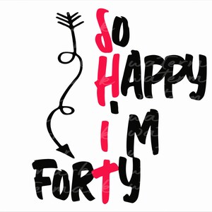 Funny 40th Birthday SVG PNG: so Happy I'm Forty (digital Download) - Etsy