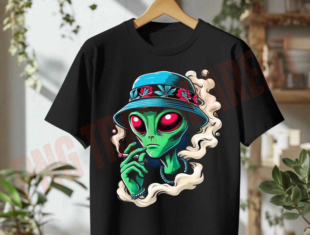 Vintage Alien Weed Pot Leaf UFO Png, Aliens Smoke Marijuana Marijuana ...