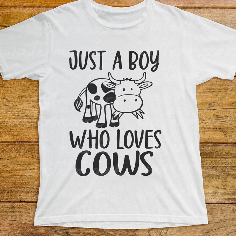 Cow Svg Just A Boy Who Loves Cows Animal Farm Svg Heifer - Etsy