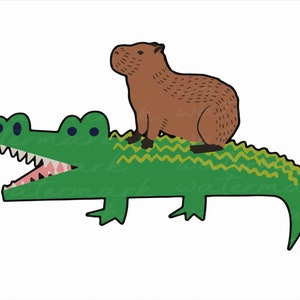 Funny Capybara Svg, Capybara Riding on a Crocodile Svg, Capybara Png - Etsy