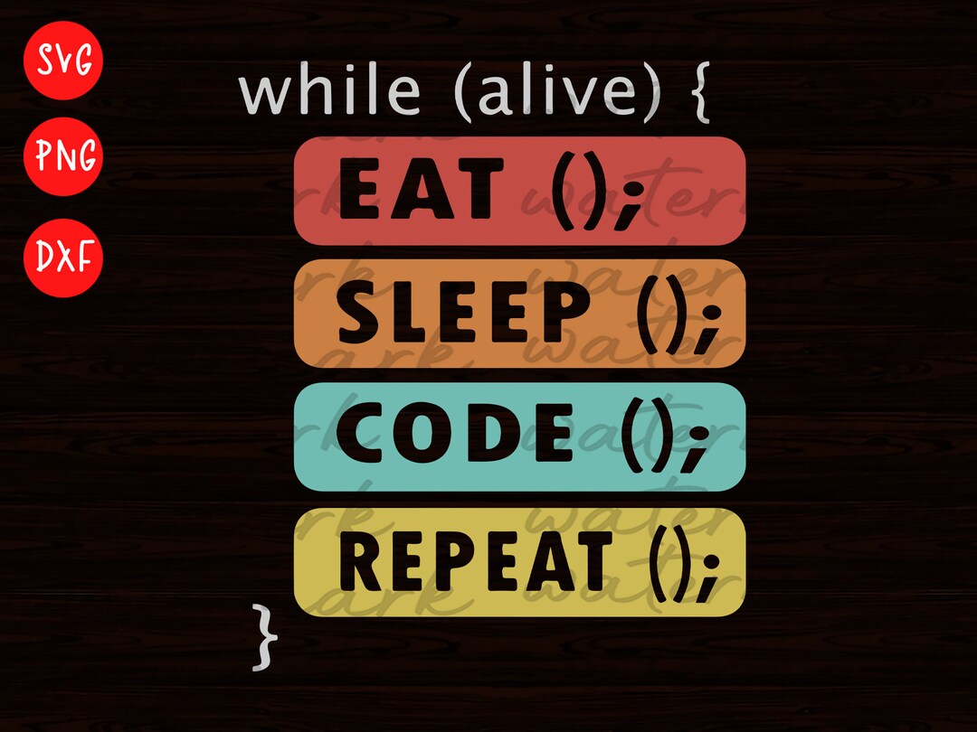 Eat Sleep Code Repeat SVG PNG DXF - Software Developer (digital ...
