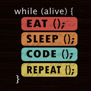 Eat Sleep Code Repeat SVG PNG DXF - Software Developer (digital ...