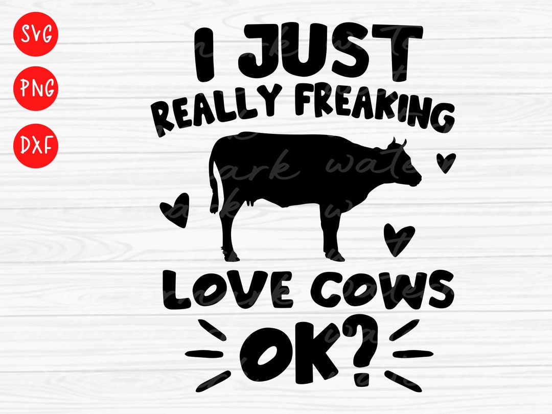 I Love Cows SVG: Farm Animal Cut File (digital Download) - Etsy
