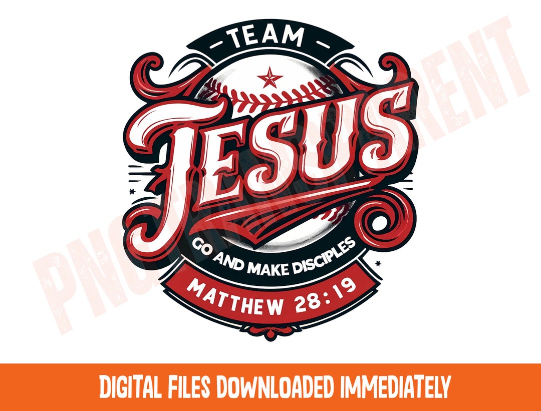 Jesus Baseball Team PNG: Christian Sublimation Design (digital Download ...