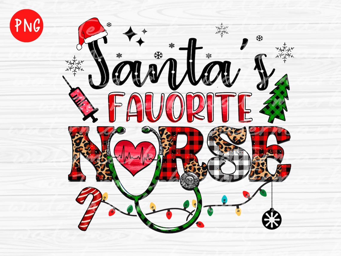 Santa's Favorite Nurse Christmas PNG Nurse Png Nurse - Etsy