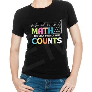 Math Teacher Svg, Math the Only Subject That Counts, Math Teacher Shirt ...
