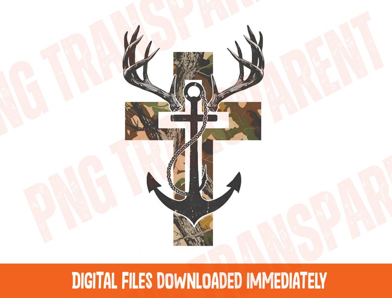 Camo Cross Fishing PNG: Christian Hunting, Patriotic Outdoors (digital ...