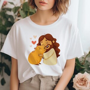 Jesus and Capybara Png, Cute Jesus Png, Christian Capybara Png ...