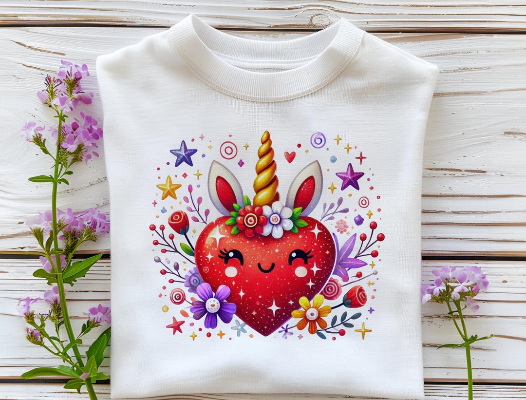 Cute Unicorn Heart Png, Valentine’s Day Sublimation, Girls Valentine ...