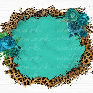 Turquoise Leopard PNG Sublimation Background, Turquoise Sublimation ...
