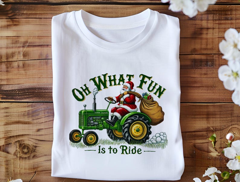 Christmas Tractor Png, Santa Riding Tractor Sublimation Png, Funny ...