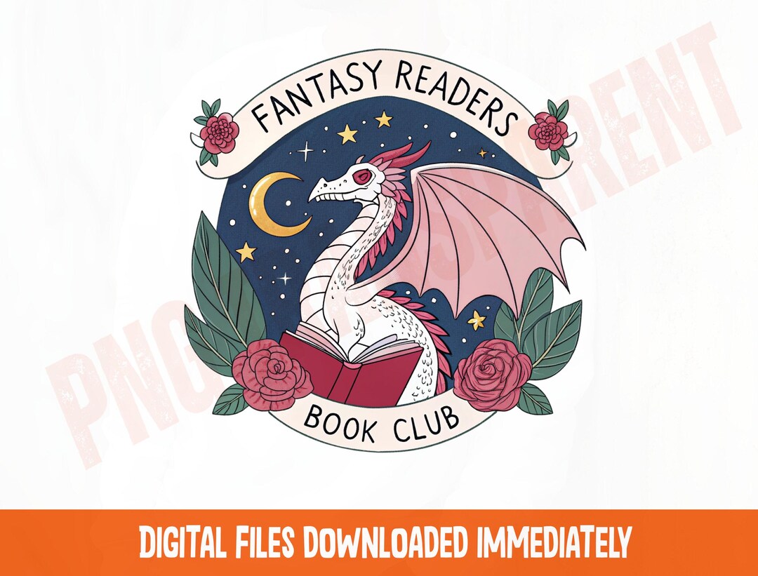 Fantasy Book Club Png, Dragon Book Png, Book Lover Sublimation, Fantasy ...