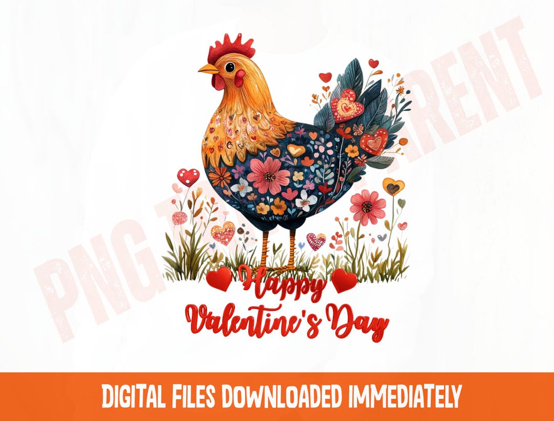 Chicken Happy Valentines Day Png, Cute Chicken Love Sublimation ...